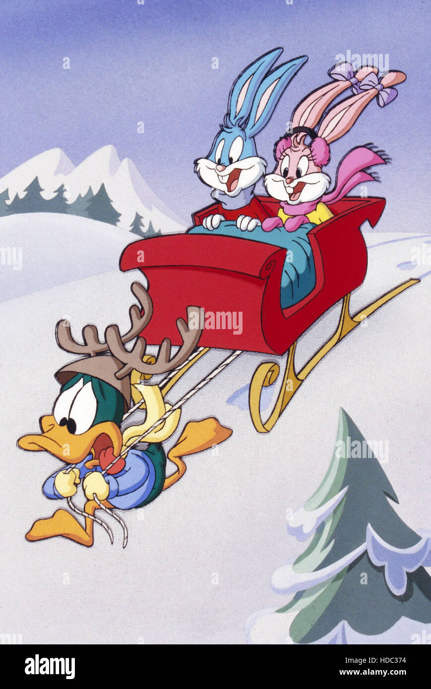 Tiny Toon Adventures Plucky Duck Front Rear From Left Buster Bunny