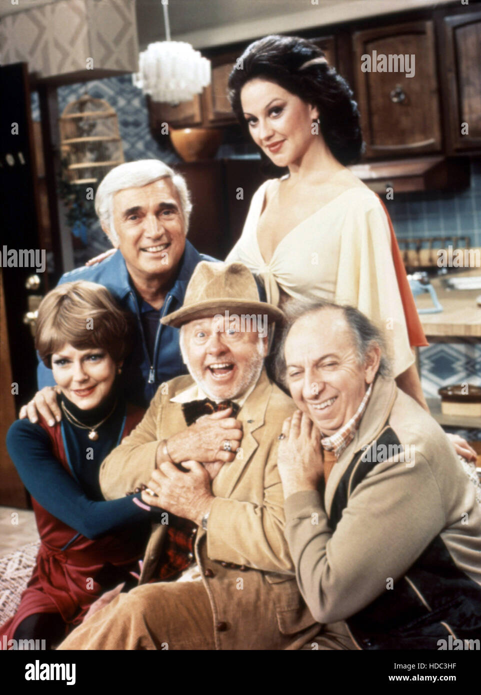 A YEAR AT THE TOP, rear from left: Robert Alda, Kelly Bishop, front ...