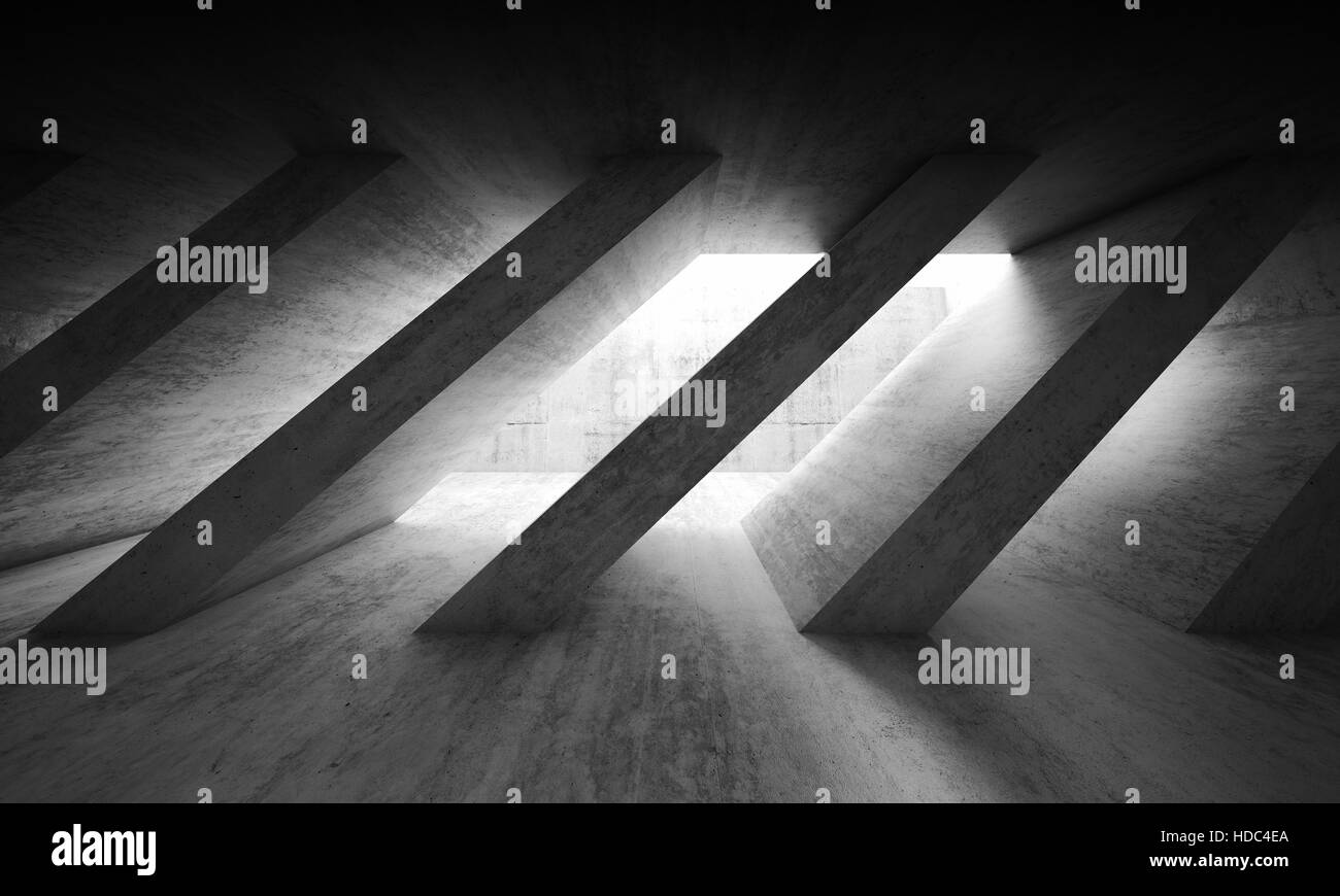 Abstract wide angle architecture background, empty rough concrete ...