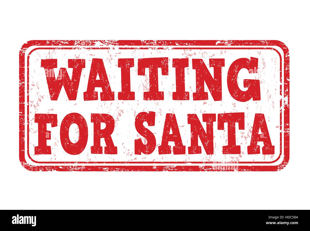 Waiting for Santa grunge rubber stamp on white background, vector ...