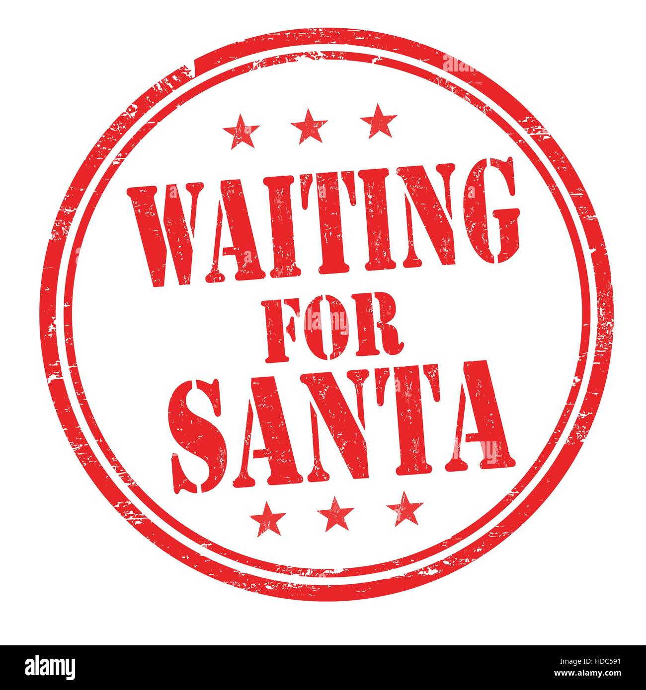 Waiting for Santa grunge rubber stamp on white background, vector ...