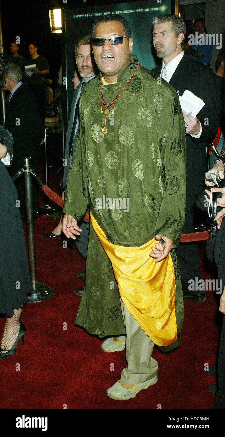 Actor Laurence Fishburne at the world premiere of the film, Matrix ...
