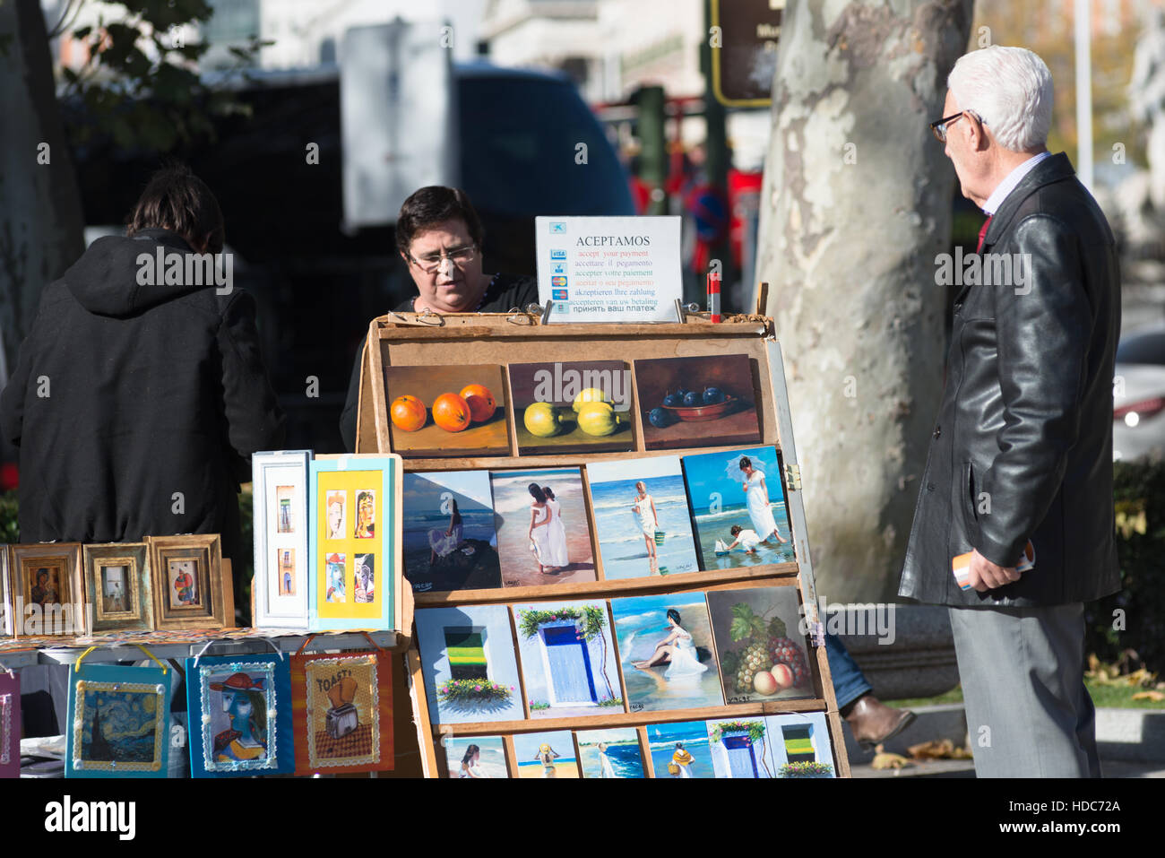 Local people in Madrid Spain Stock Photo - Alamy