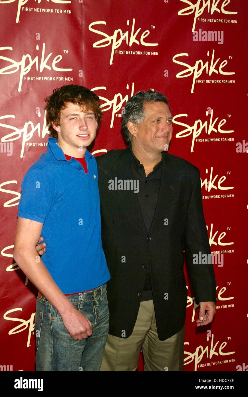 Les Moonves and his son, Adam Moonves arrive at the Spike TV Launch ...