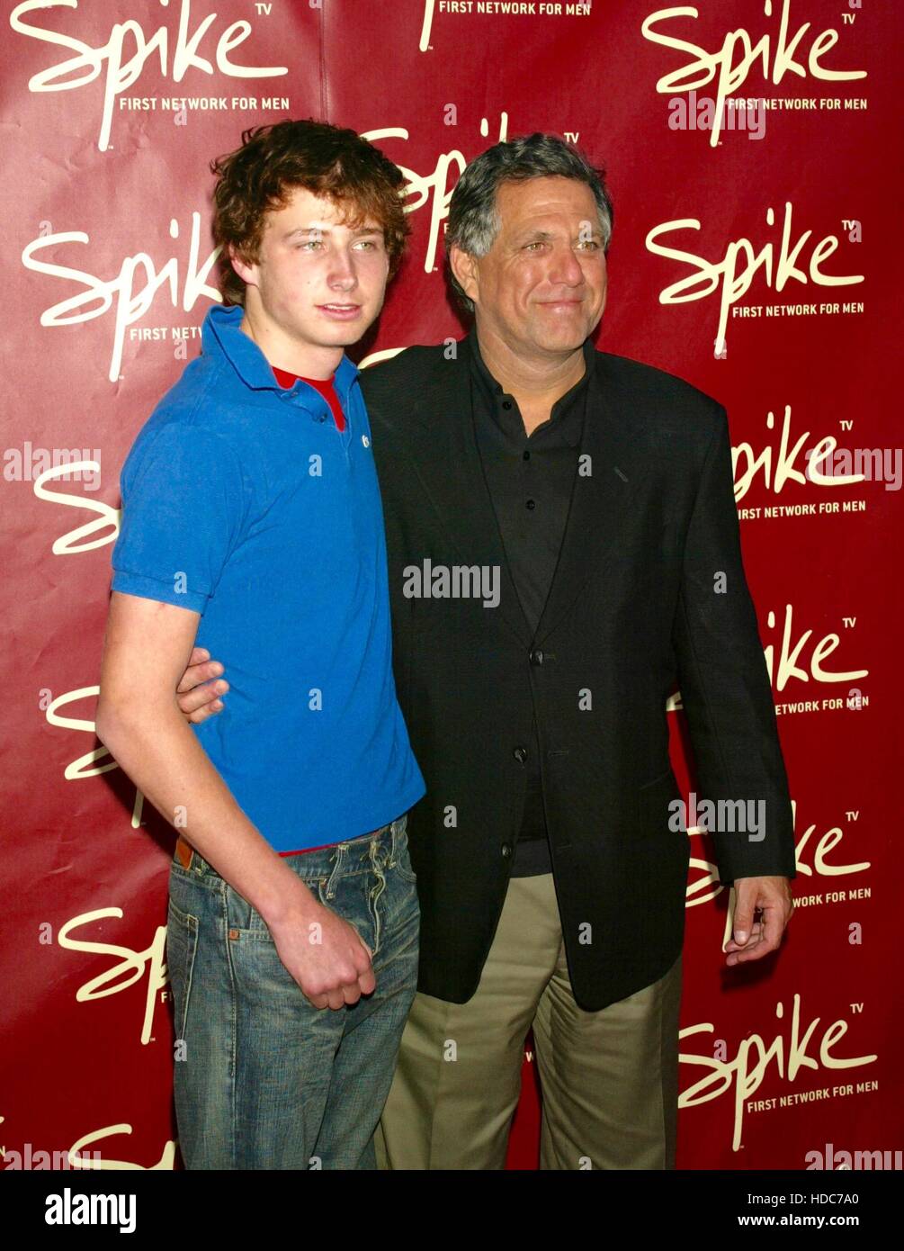 Les Moonves and his son, Adam Moonves arrive at the Spike TV Launch ...