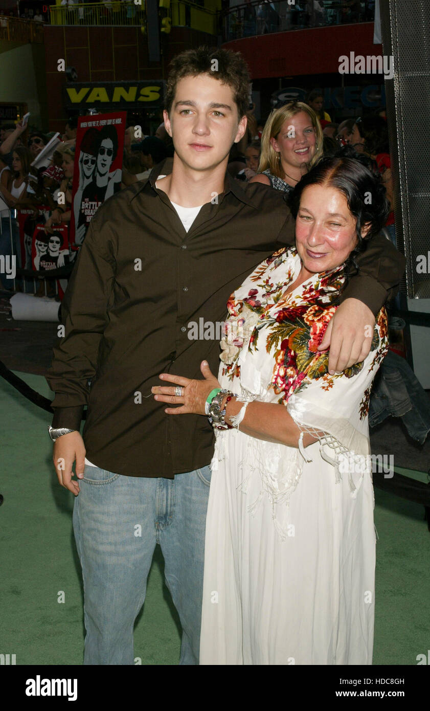 Shia LaBeouf and his mother, Shayna Saide at the premiere of The Battle ...
