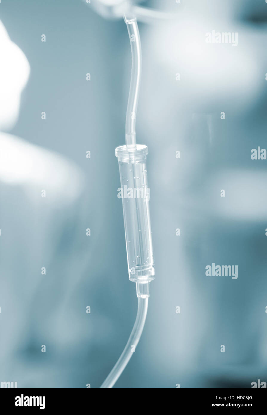 Medical intravenous IV drip in hospital used to replace liquids in ...