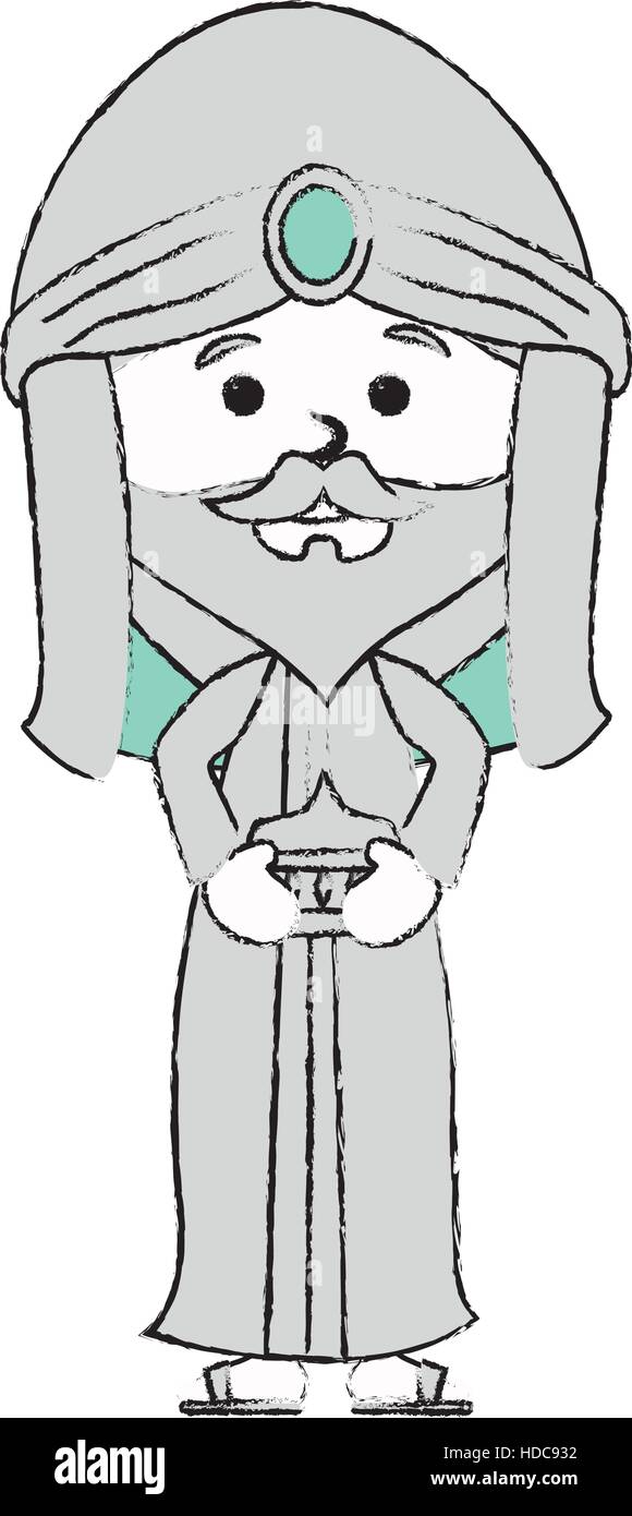 Wise man manger character vector Stock Vector Images - Alamy