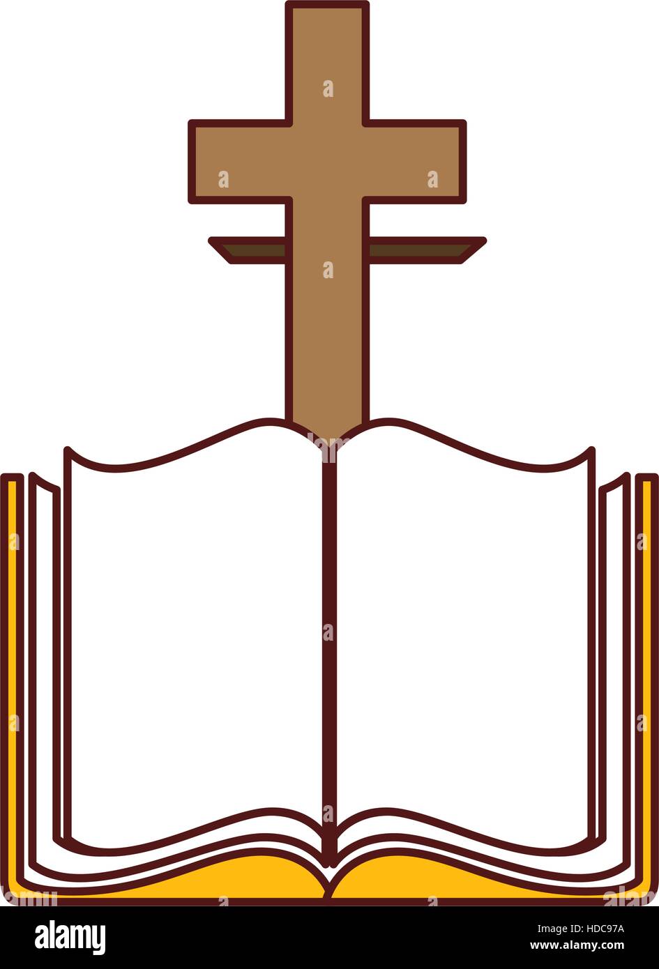 bible with cross isolated icon vector illustration design Stock Vector ...
