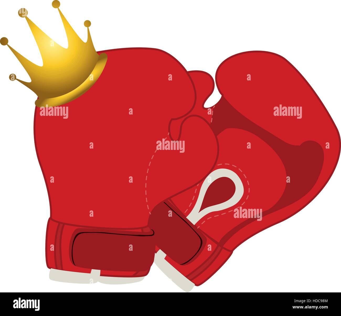 gold crown with boxing gloves icon over white background. colorful ...