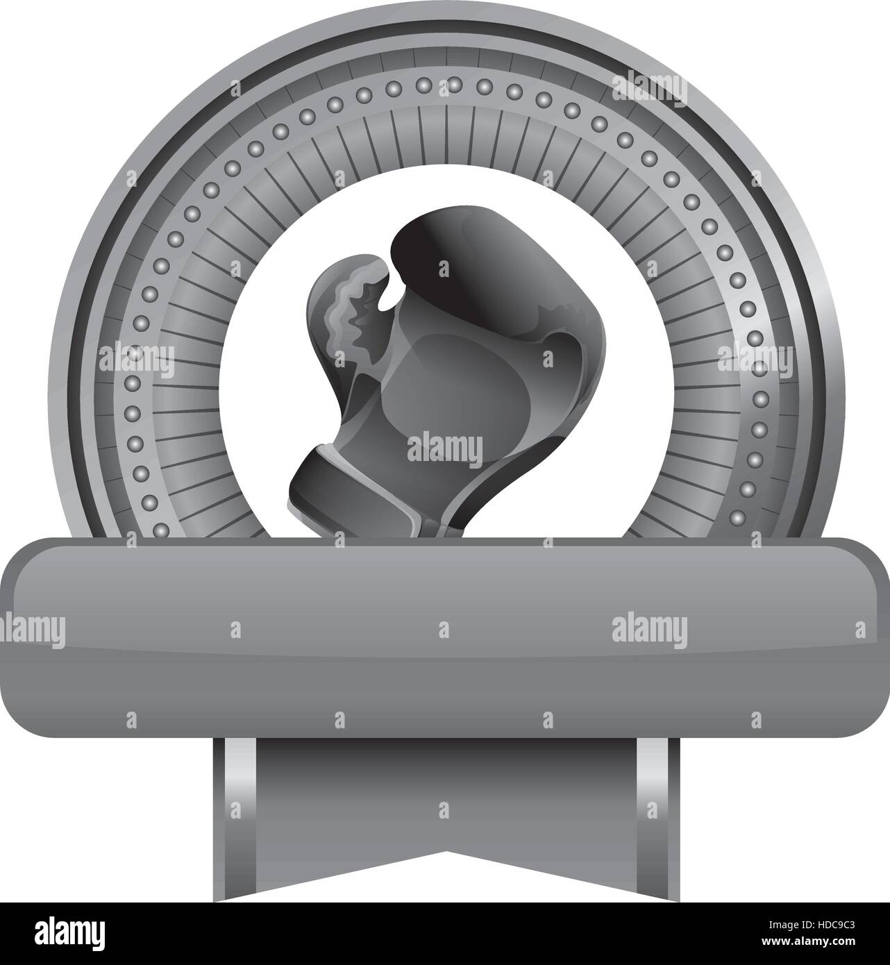 seal stamp with boxing glove icon over white background. vector ...