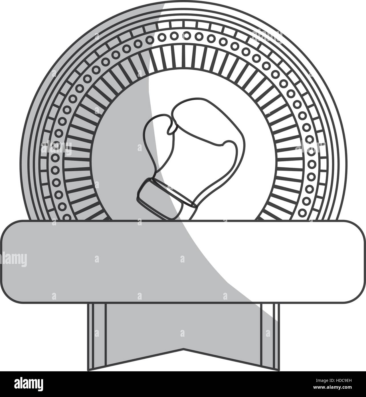 seal stamp with boxing glove icon over white background. vector ...
