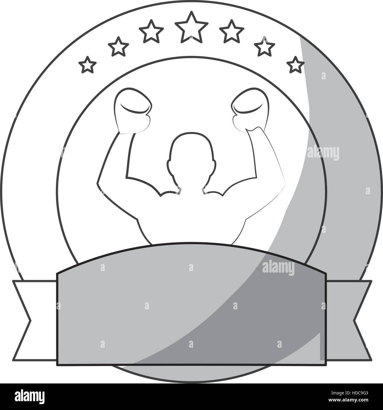 seal stamp with boxing player over white background. vector ...