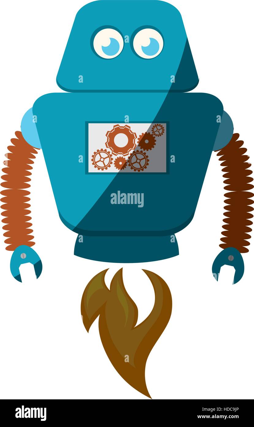 robot character isolated icon vector illustration design Stock Vector ...