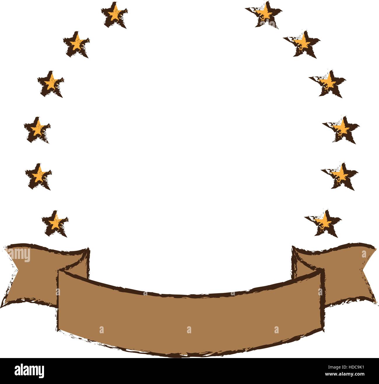 decorative wreath of stars and ribbon. vector illustration Stock Vector ...