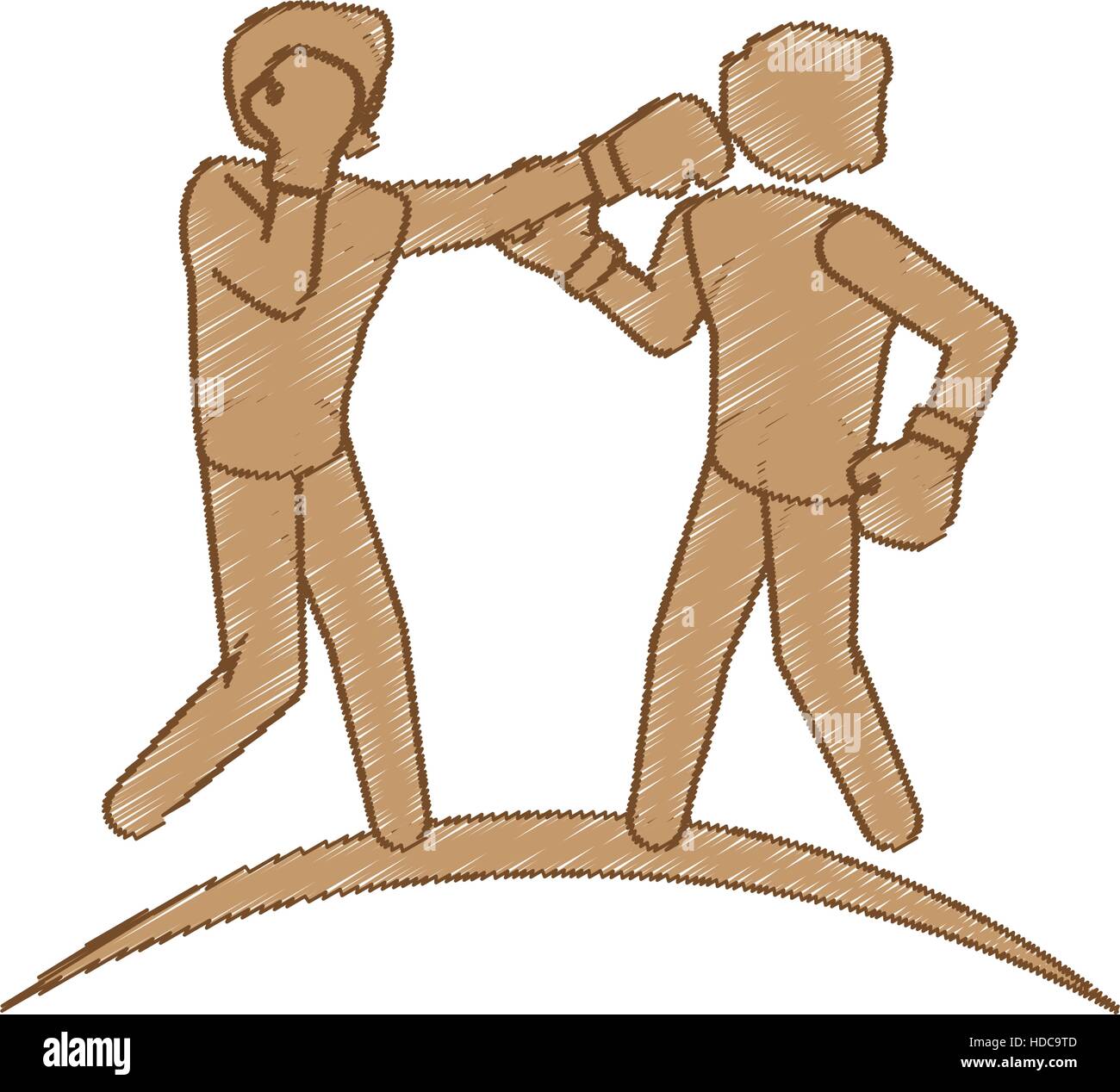 boxing players fighting icon over white background. colorful design ...