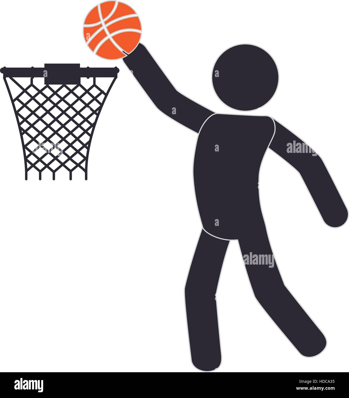 silhouette human playing basketball vector illustration design Stock ...