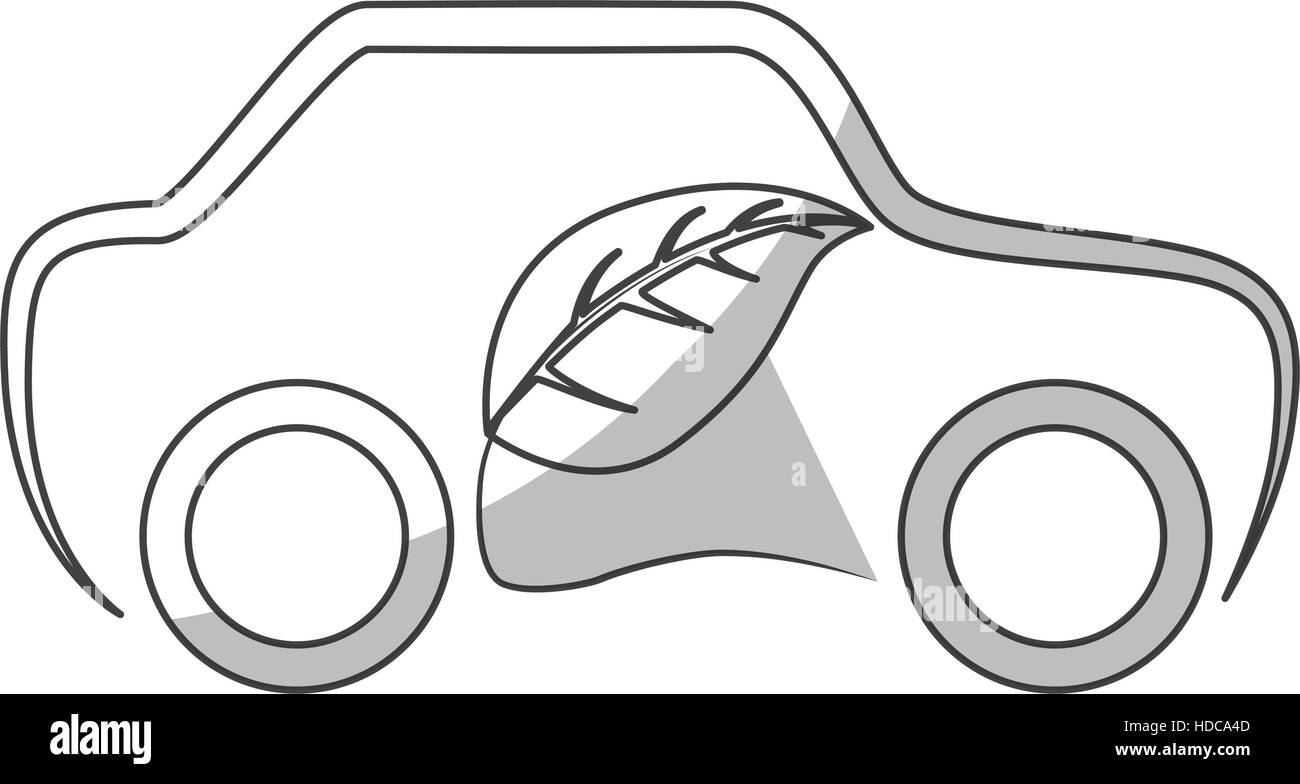 car with leaf icon over white background. eco friendly car design ...