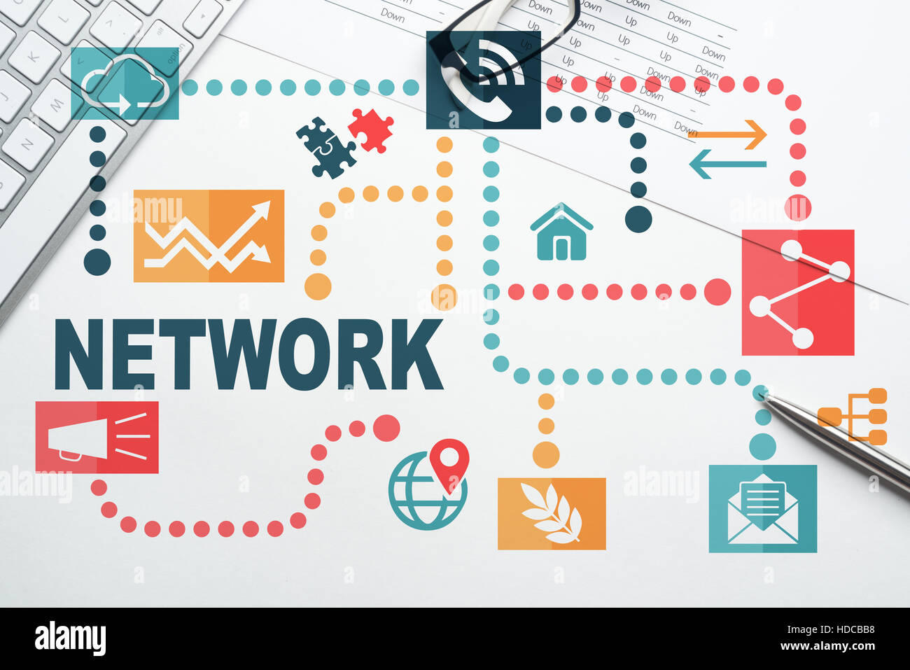 Network media background Stock Photo - Alamy