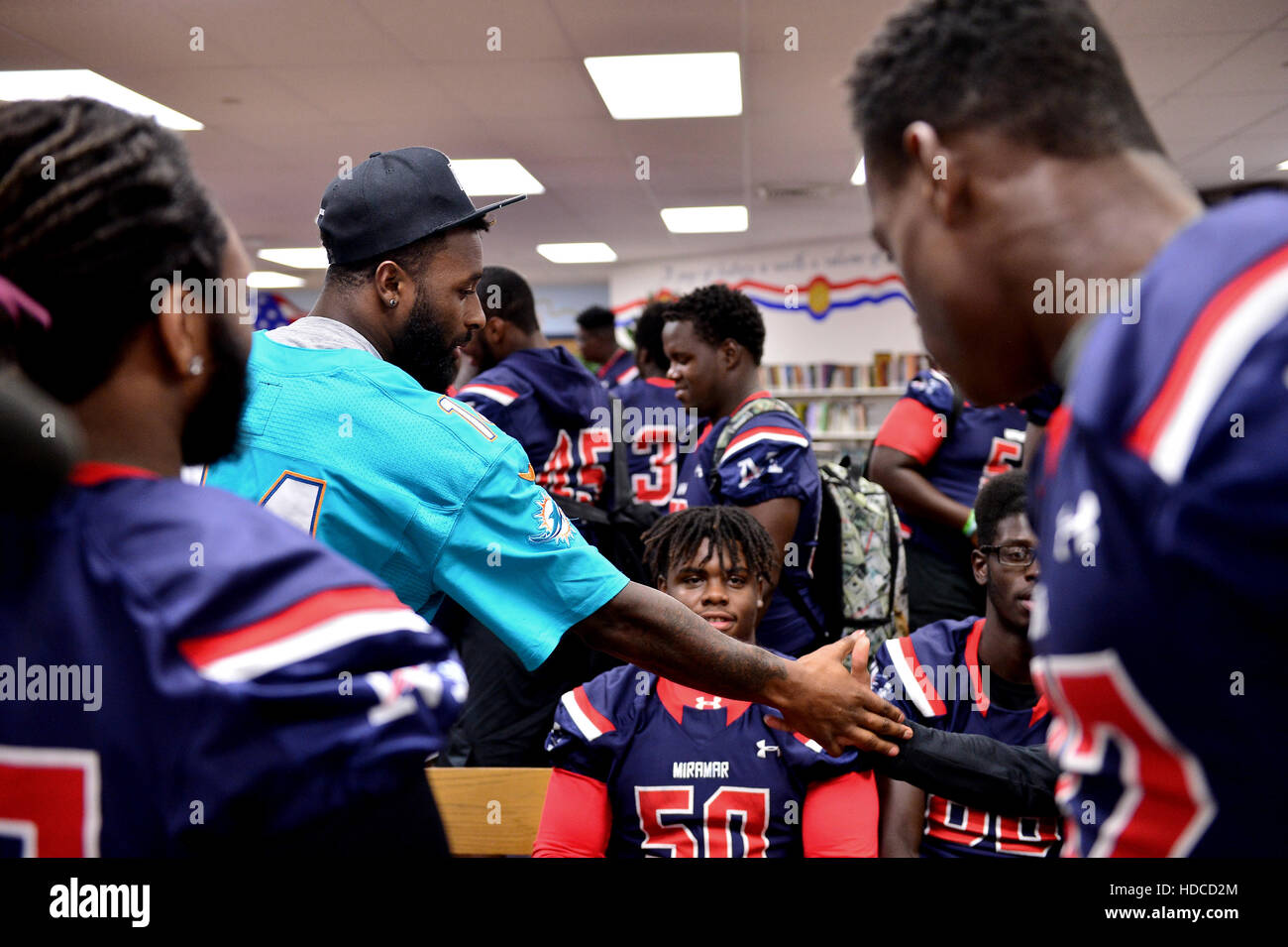 Miami Dolphins Wide Receiver Jarvis Landry surprise the Miramar ...