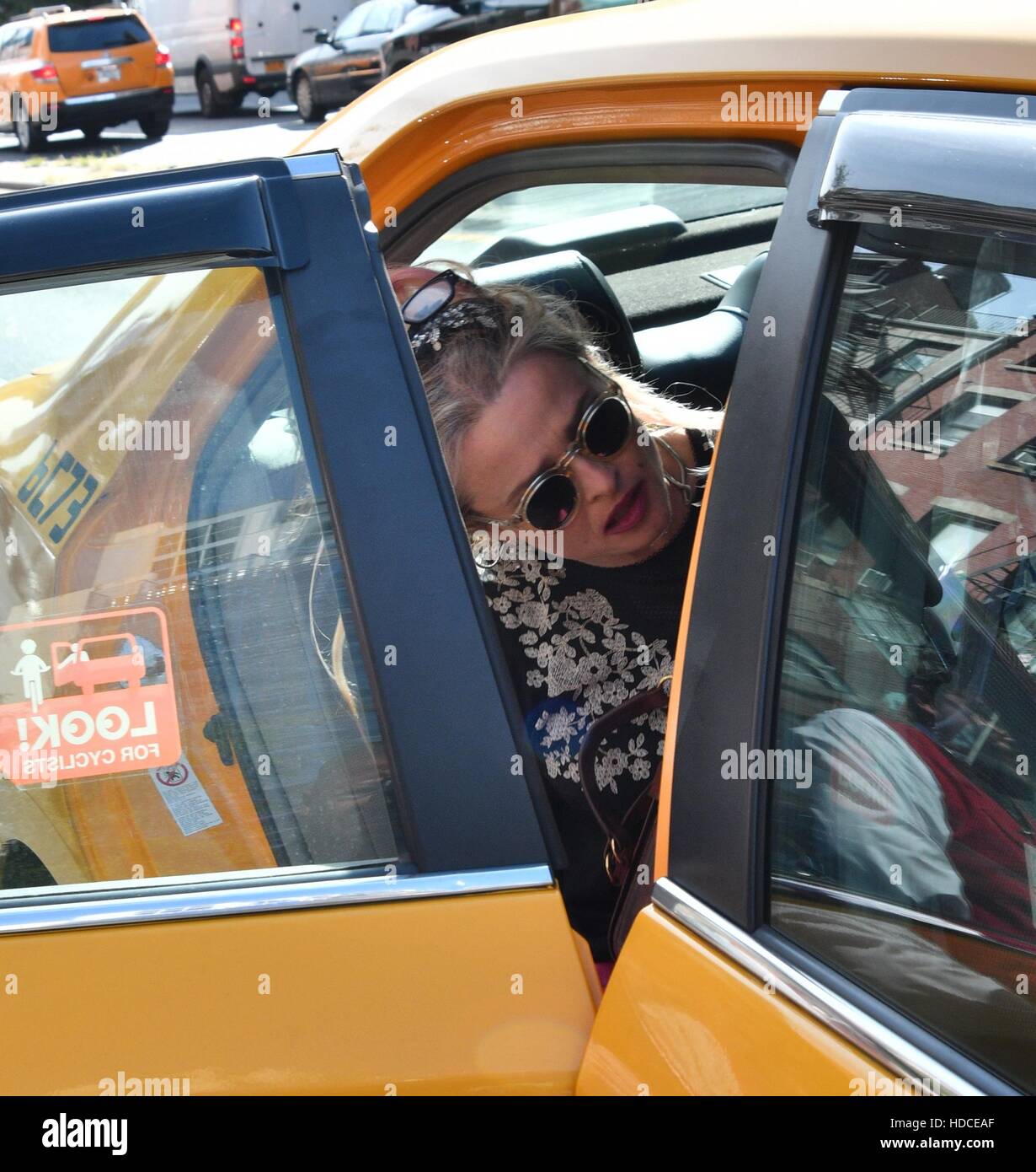 Helena Bonham Carter catching a cab Featuring: Helena Bonham Carter ...