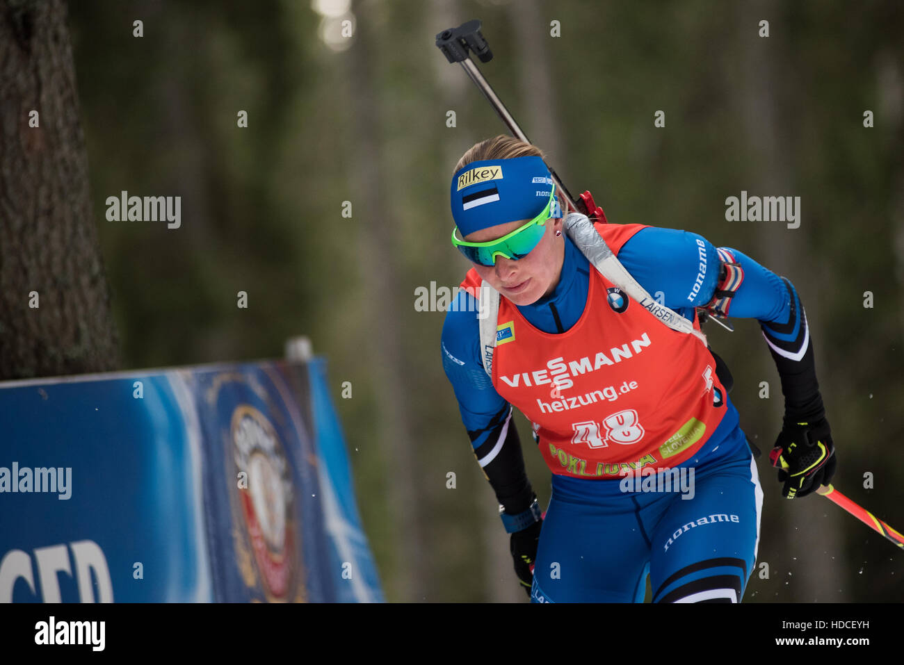 Pokljuka, Slovenia. 09th Dec, 2016. Lehtla Kadri of Estonia on the ...