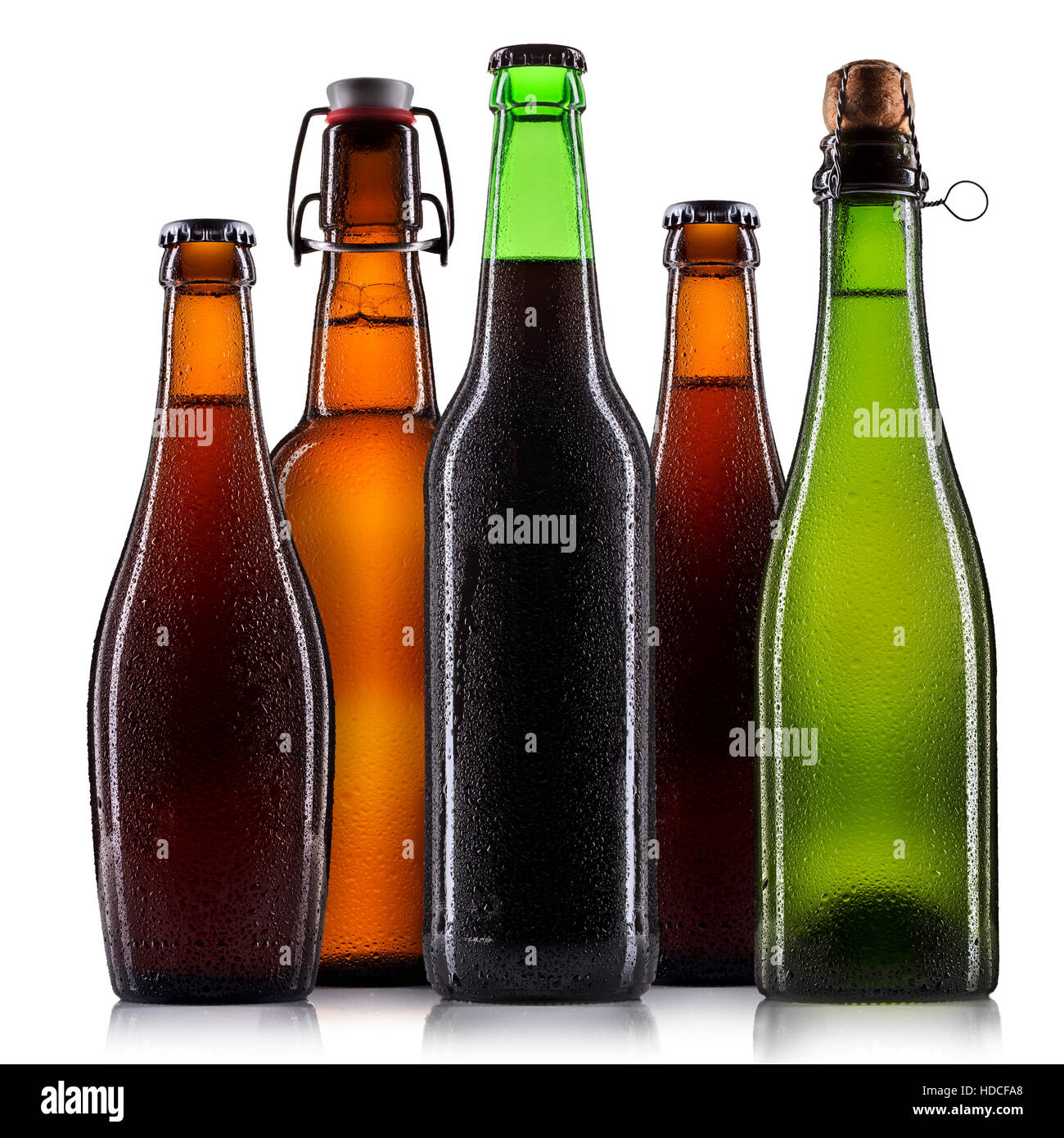 Set of beer bottles isolated Stock Photo - Alamy