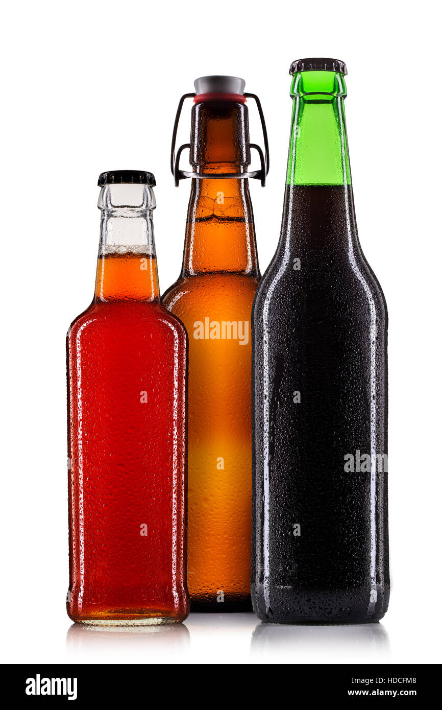 Set of beer bottles isolated Stock Photo - Alamy