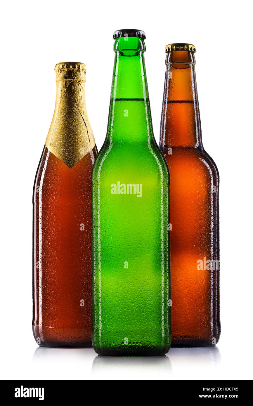 Set of beer bottles isolated Stock Photo - Alamy