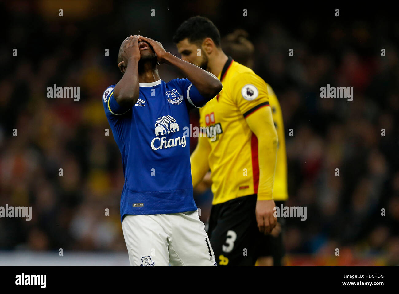 Everton's Enner Valencia looks dejected during the Premier League match ...