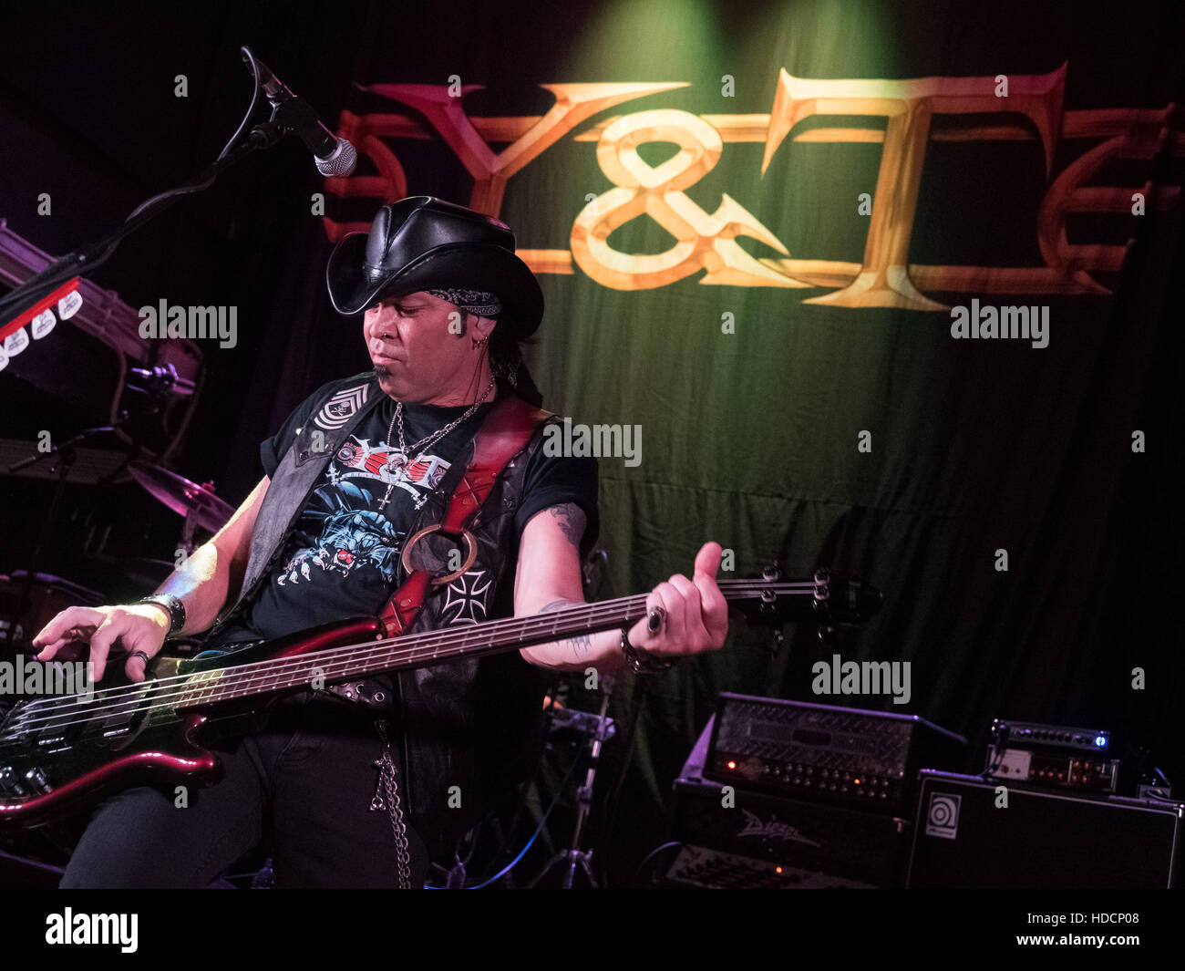 Aaron Leigh of Y&T as the band perform live at RCA Club in Lisbon ...