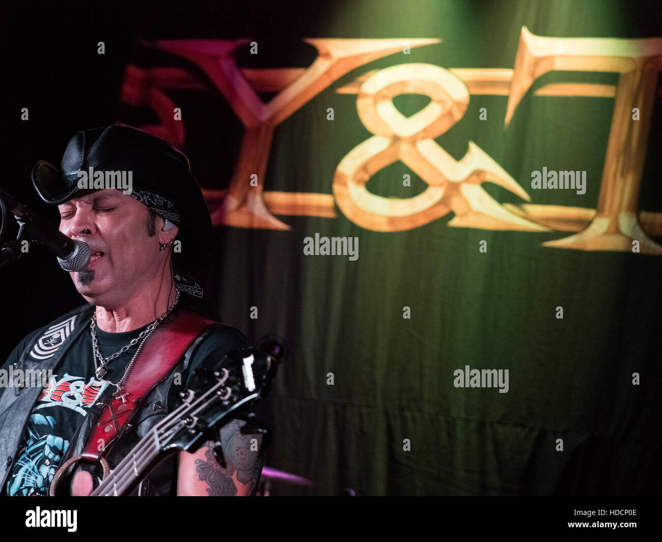 Aaron Leigh of Y&T as the band perform live at RCA Club in Lisbon ...