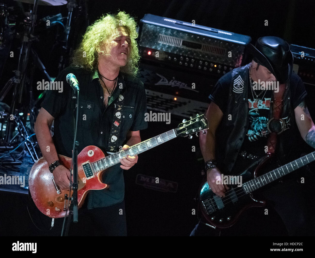 Dave Meniketti and Aaron Leigh of Y&T as the band perform live at RCA ...