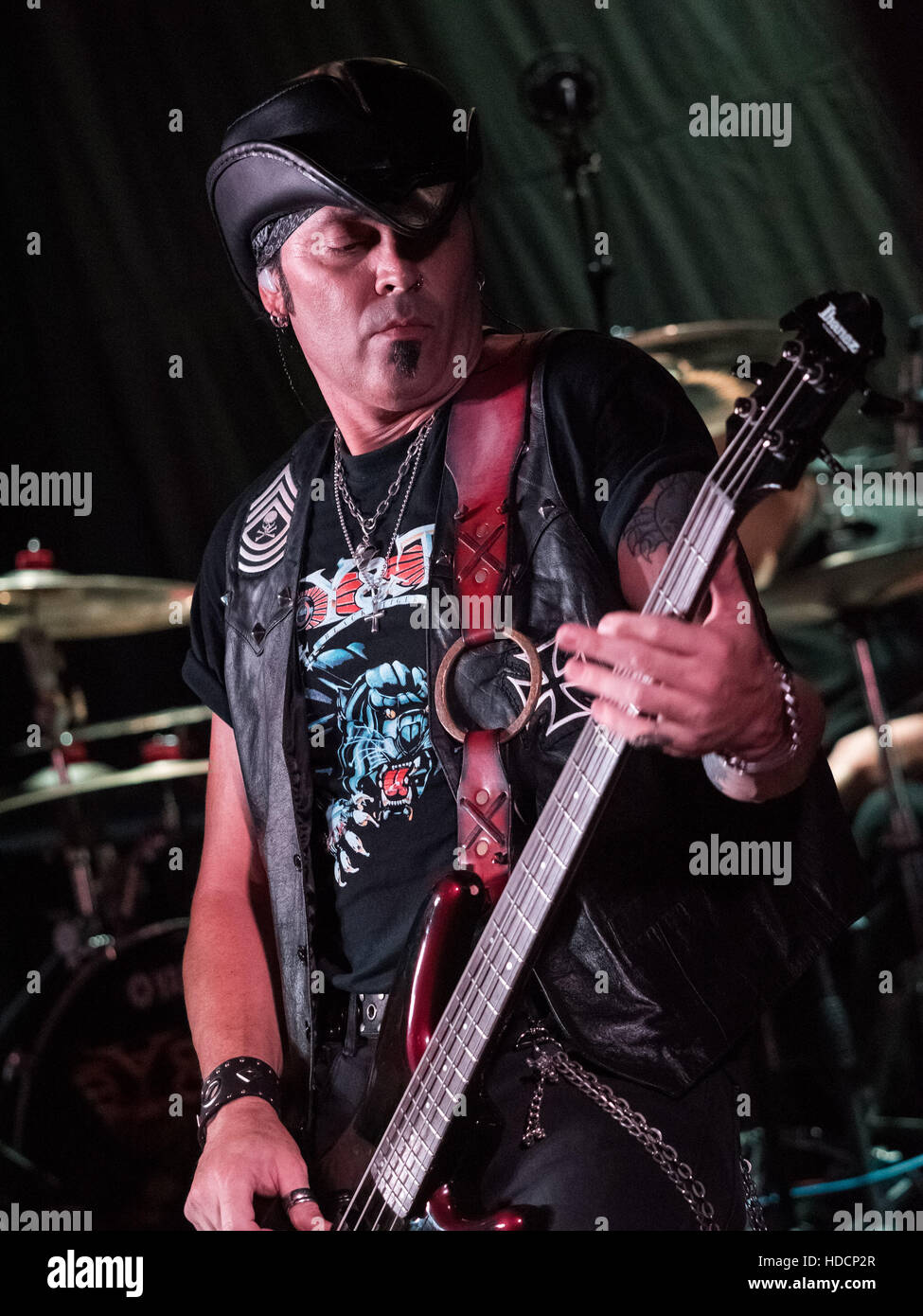 Aaron Leigh of Y&T as the band perform live at RCA Club in Lisbon ...