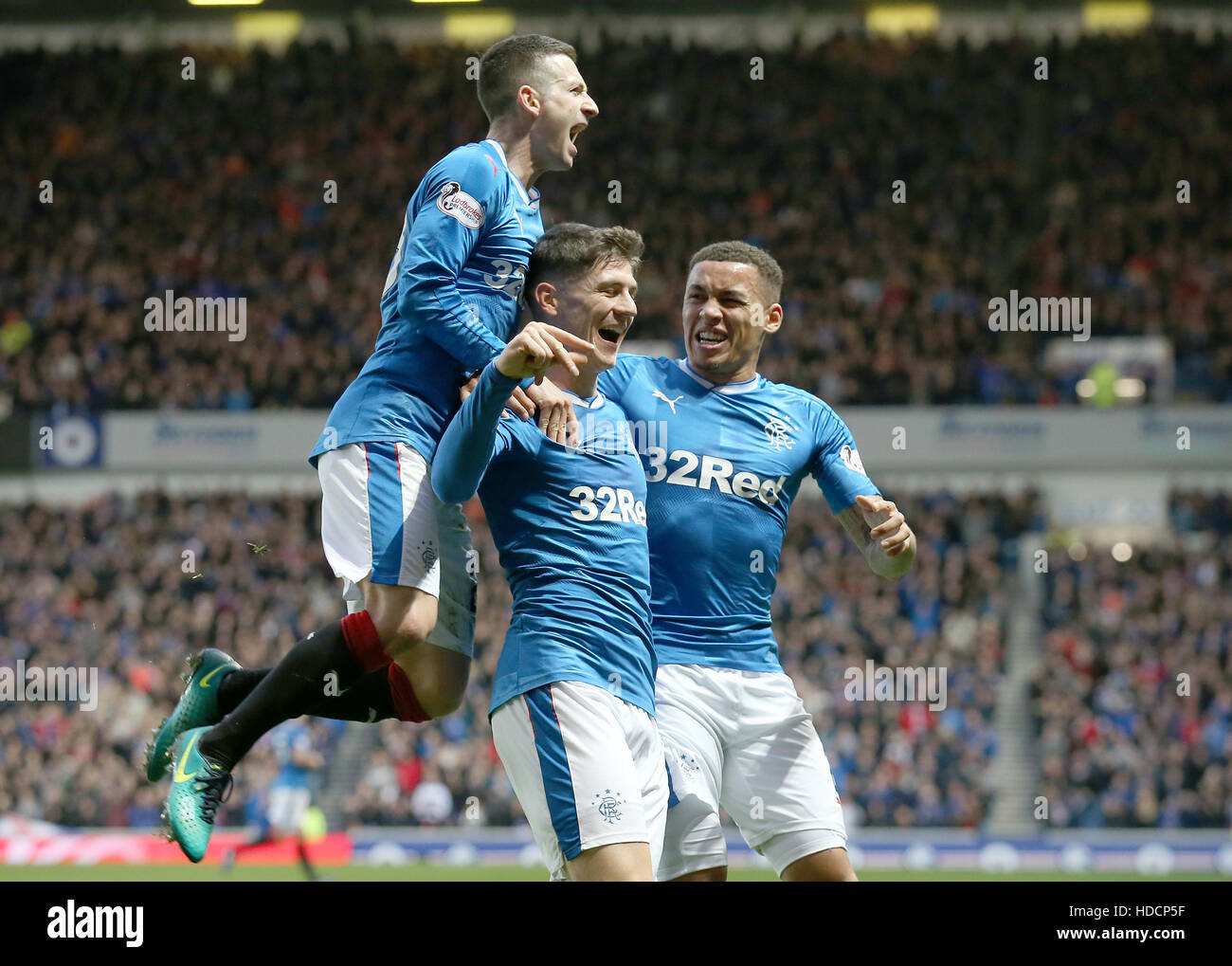Ranger's Robert Kiernan (centre) celebrates scoring his side's first ...