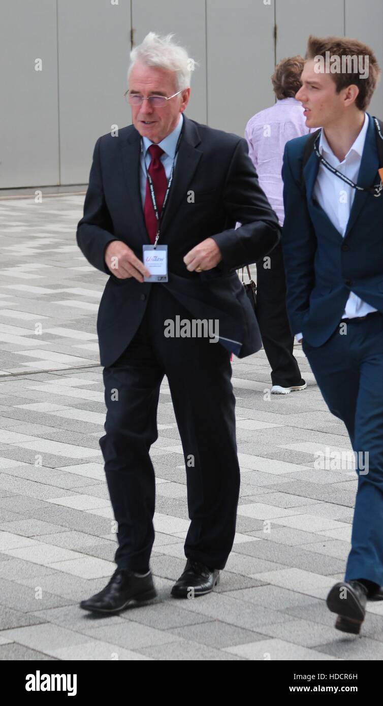 John McDonnell attending the Labour Party Conference at Exhibition ...