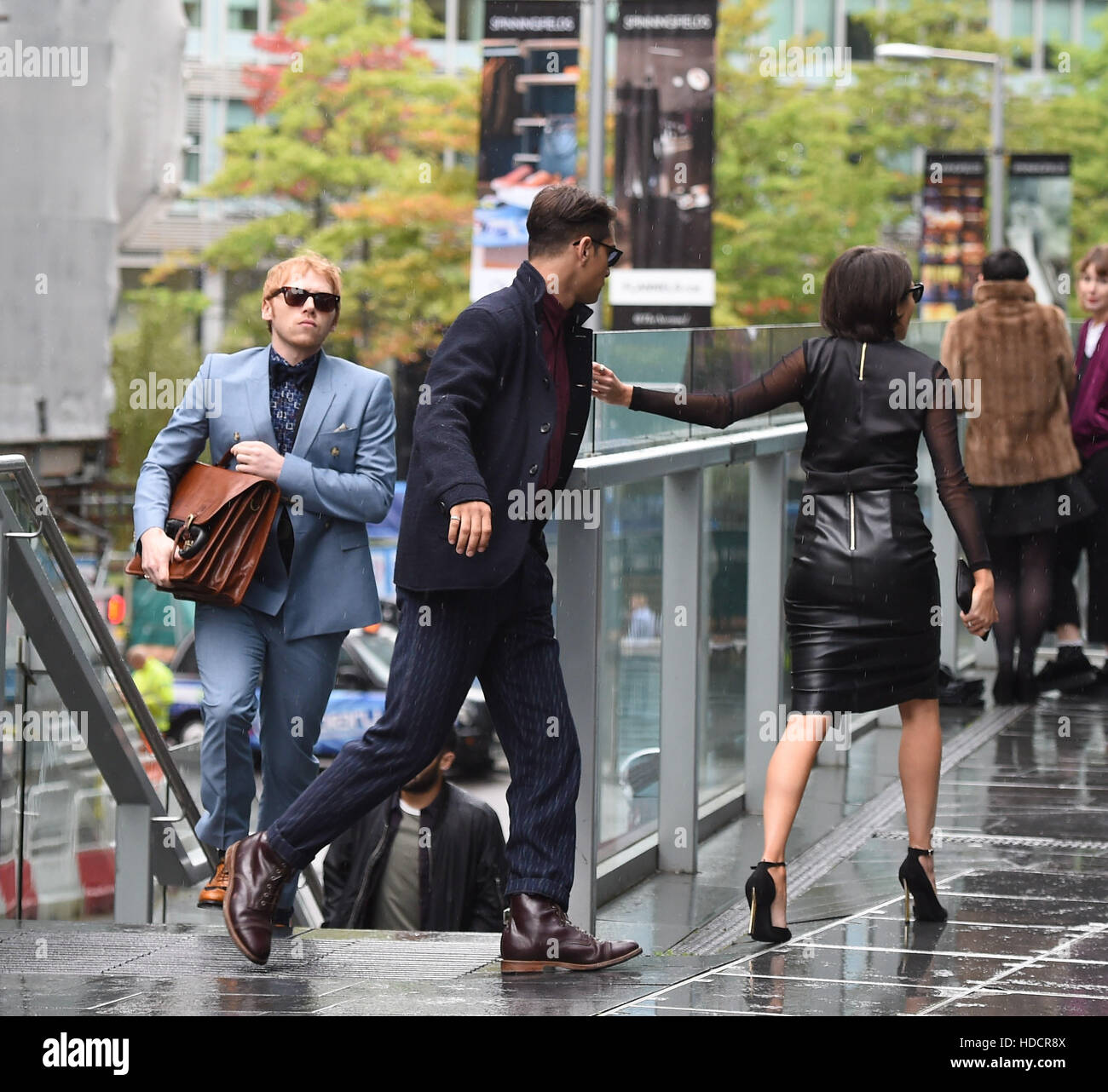 Cast of Snatch seen filming a scene in Manchester City Centre. The ...