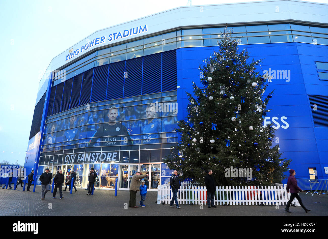 A Christmas Tree outside the ground before the Premier League match at ...