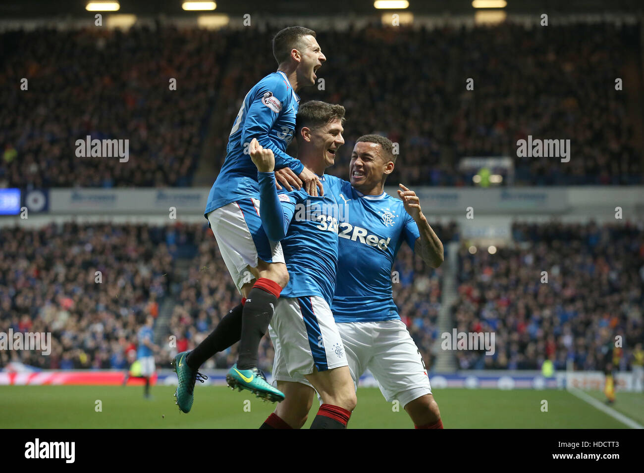 Ranger's Robert Kiernan (centre) celebrates scoring his side's first ...
