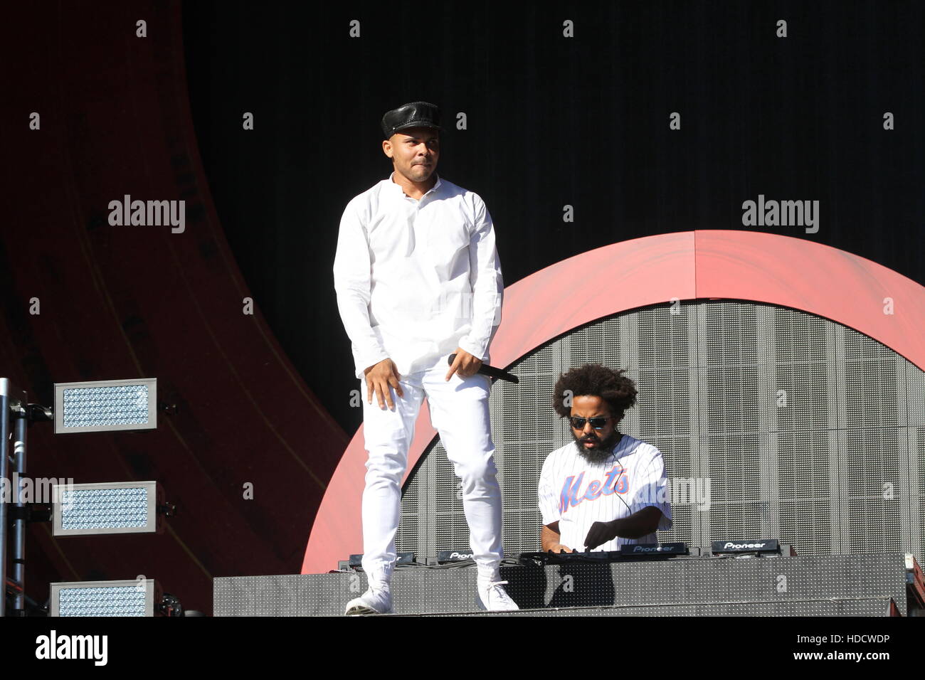 Walshy Fire and Jillionaire of Major Lazer on stage at the 2016 Global ...