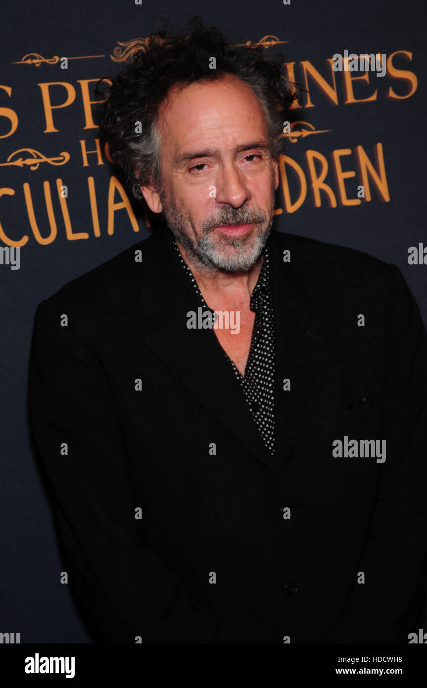Tim Burton attending the New York premiere of 'Miss Peregrine's Home ...