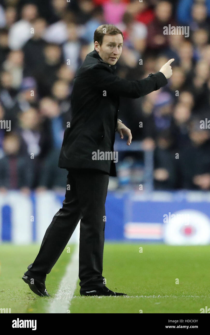 Hearts' new manager Ian Cathro gestures on the touchline during the ...