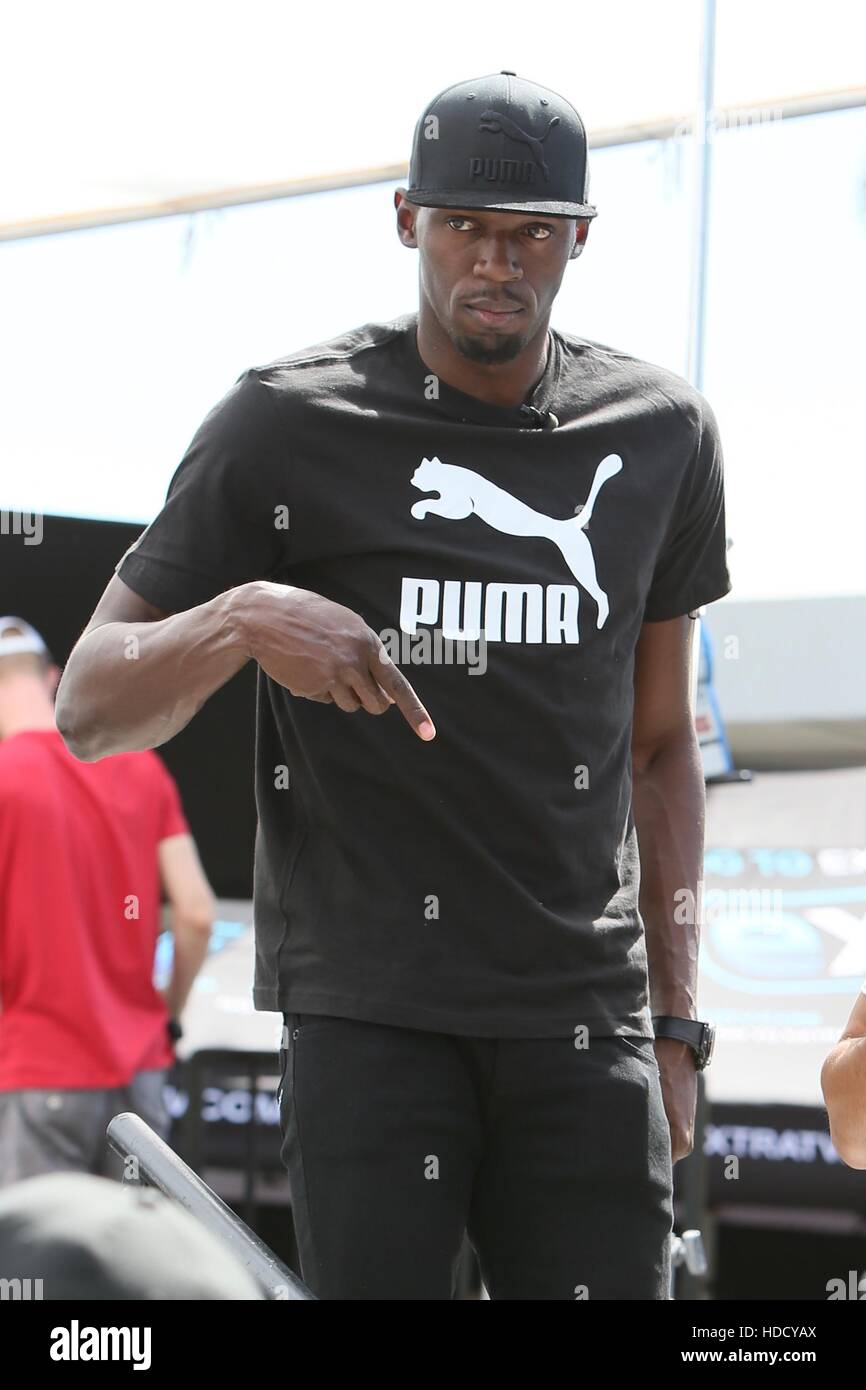 Usain Bolt seen at Universal studios where he was interviewed by Mario ...