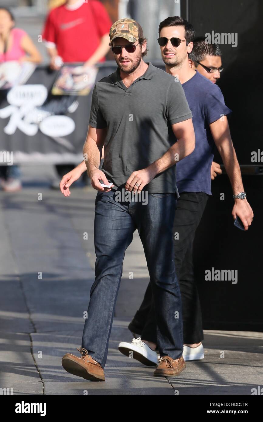 Armie Hammer seen at the ABC studios for Jimmy Kimmel Live Featuring ...