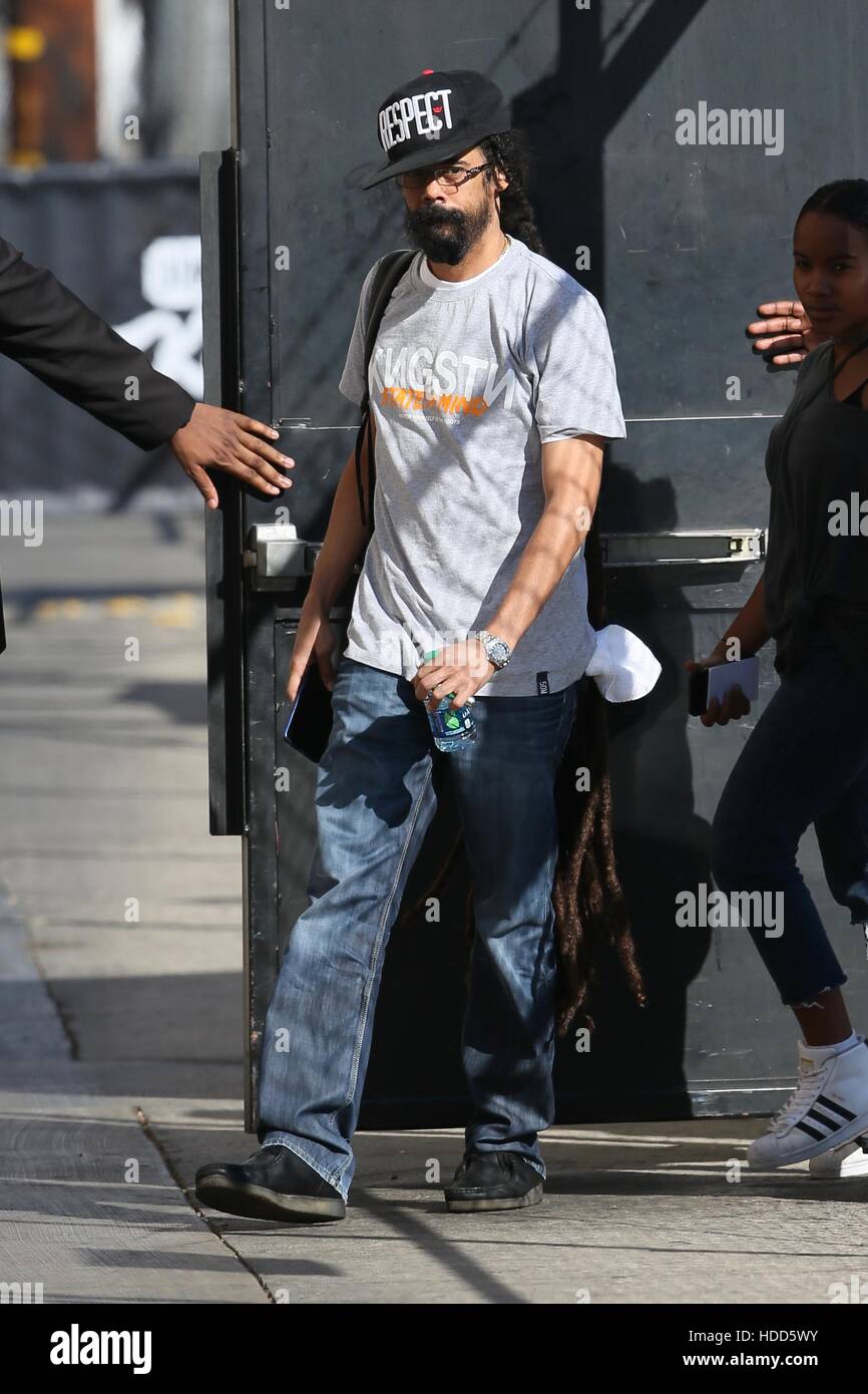 Damien Marley seen at the ABC studios before his performance on Jimmy ...