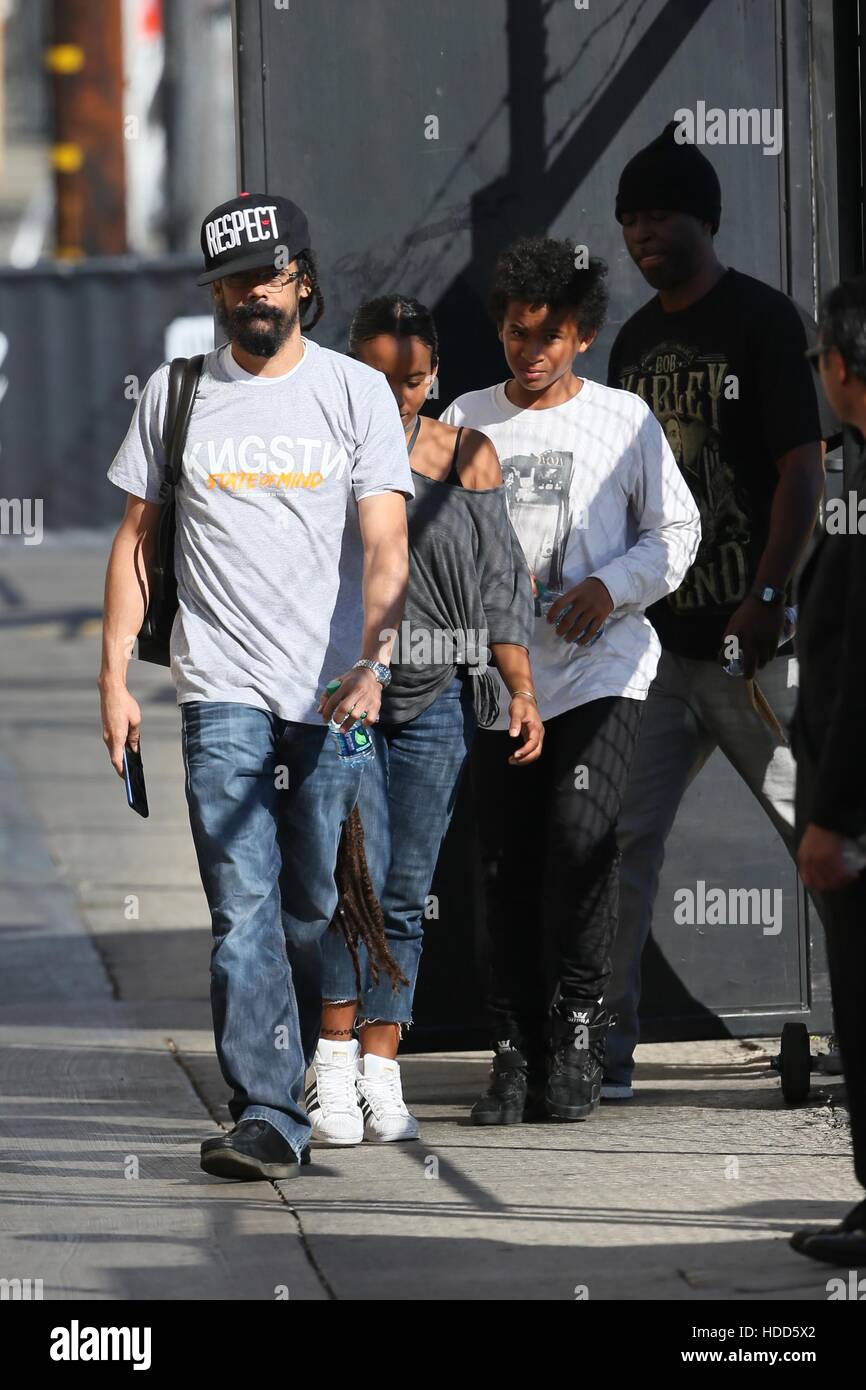 Damien Marley seen at the ABC studios before his performance on Jimmy ...