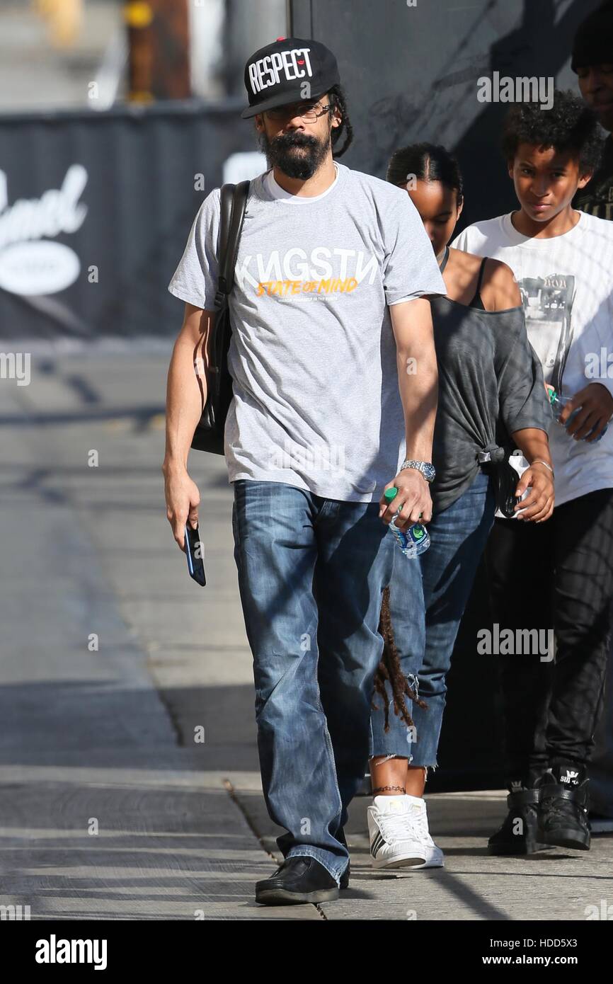 Damien Marley seen at the ABC studios before his performance on Jimmy ...