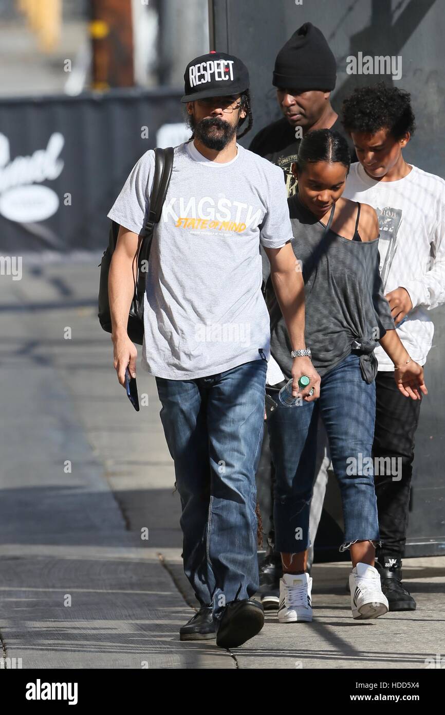 Damien Marley seen at the ABC studios before his performance on Jimmy ...