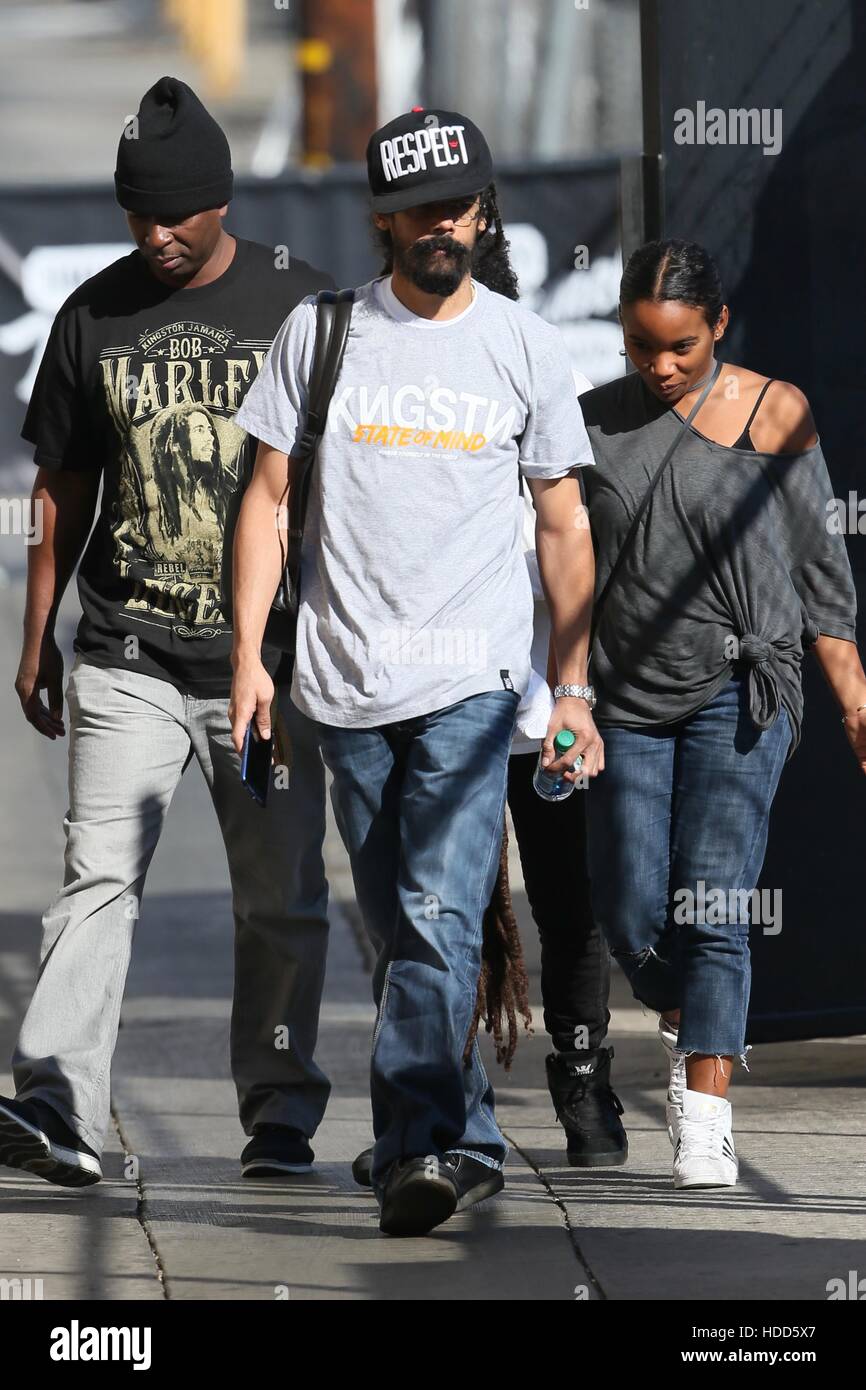 Damien Marley seen at the ABC studios before his performance on Jimmy ...