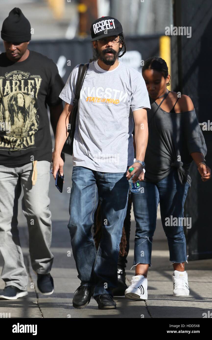 Damien Marley seen at the ABC studios before his performance on Jimmy ...